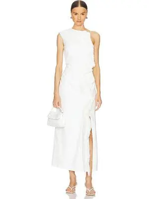Clea Elijah Fringe Dress - Off White