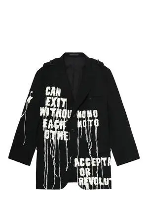 Yohji Yamamoto Embroidered Blazer - Black