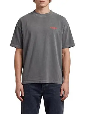 REPRESENT Crew Neck Cotton T-shirt With Contrast Logo - Black