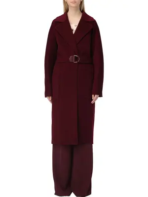 Elisabetta Franchi Belted Coat Burgundy