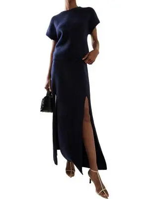 LISA YANG Rena Cashmere Maxi Skirt - Blue
