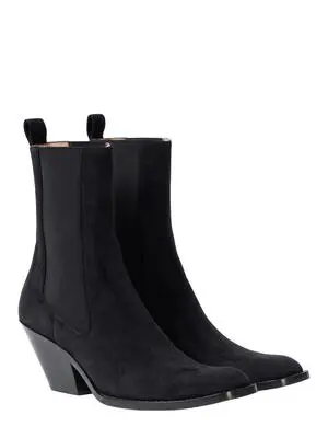 Khaite Austin Suede Ankle Boots - Black