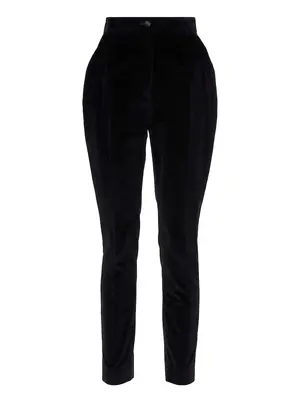 Dolce & Gabbana High-rise Velvet Tuxedo Pants - Black
