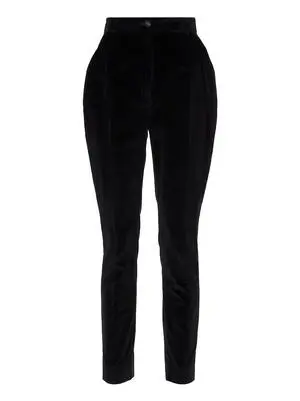 Dolce & Gabbana High-rise Velvet Tuxedo Pants - Black