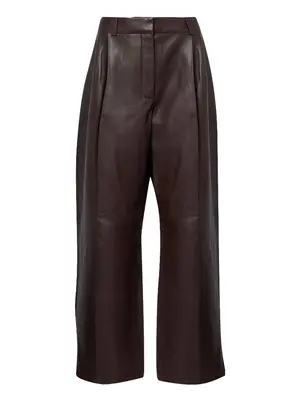 Zimmermann Illustration Leather Wide-leg Trousers - Brown