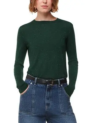 Whistles Annie Sparkle Crewneck Top - Dark Green