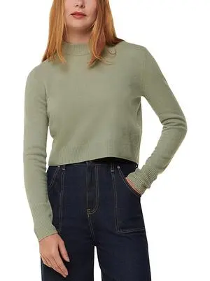 Whistles Wool Cropped Sweater - Sage Green