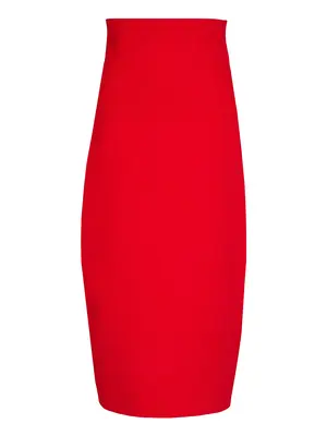 Victoria Beckham Stretch-knit Pencil Midi Skirt - Red
