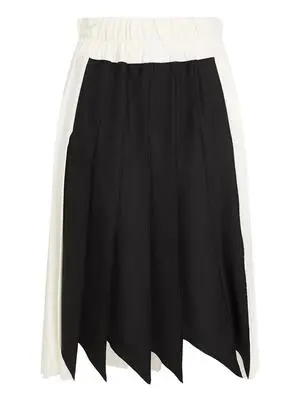 Victoria Beckham Two-tone Pleated Silk Skirt - Black