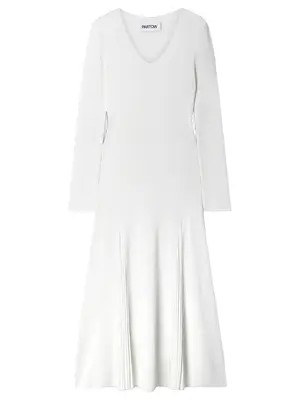 Partow Maddox Ribbed-knit Midi Dress - Off-white