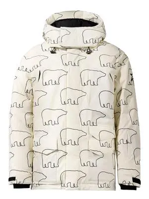 Perfect Moment Max Down Parka Jacket - White-black-bear-print