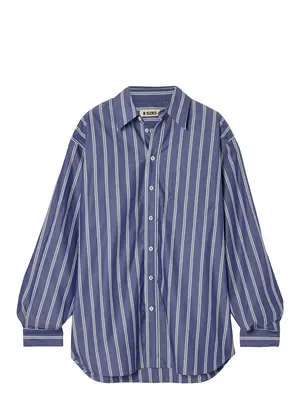 B Sides Nolan Striped Cotton-poplin Shirt - Blue