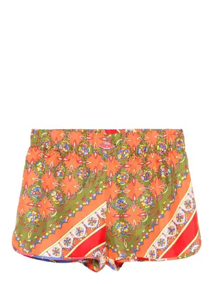Emilio Pucci Festa-print Silk Shorts - Green