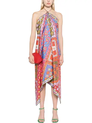 Emilio Pucci Festa-print Silk Midi Dress - Orange