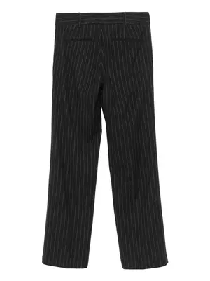 Michael Kors Pinstriped Wool Blend Trousers - Grey