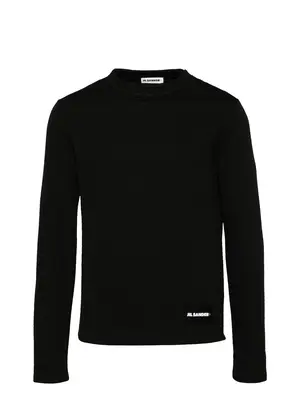 JIL SANDER Texture Long-sleeves T-shirt - Black