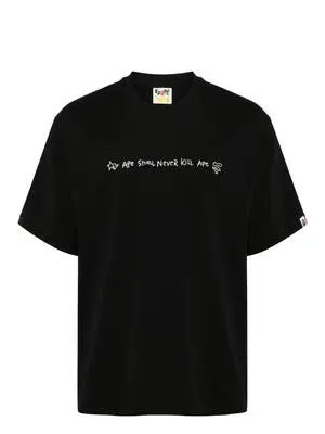 A BATHING APE Hand Drawn Logo T-shirt - Black
