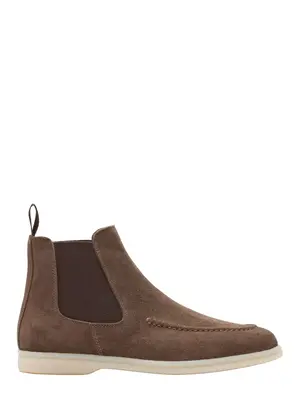 SCAROSSO Suede Chelsea Boots - Brown