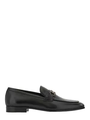 FERRAGAMO Gancini-plaque Loafers - Black