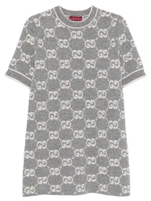 Gucci Gg Jacquard Mini Dress - Grey