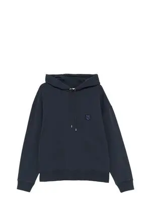 Maison Kitsuné Cotton Hoodie With Fox Head Patch - Blue