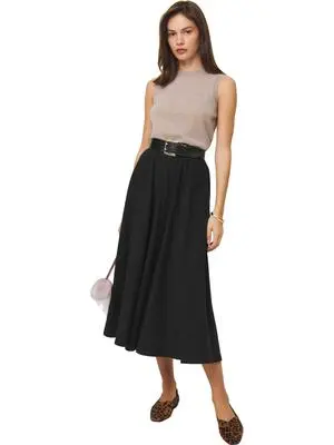 REFORMATION Esti Knit Maxi Skirt Black