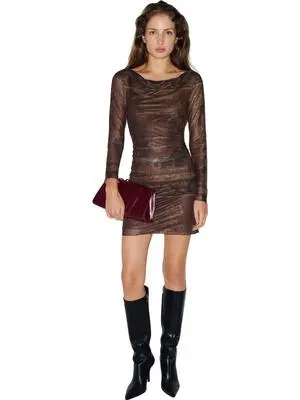 REFORMATION Reese Knit Mini Dress - Brown