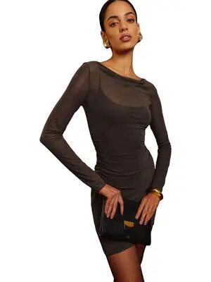 REFORMATION Reese Knit Mini Dress Grey