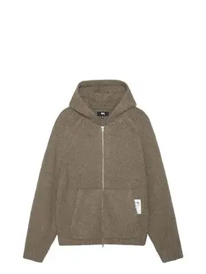 StÜssy Chunky Knit Zip Hoodie - Fossil