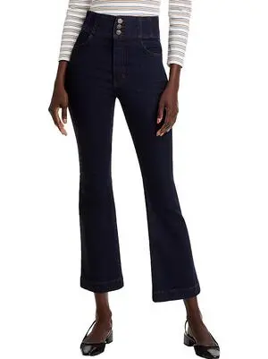 Veronica Beard Carson Corset Kick Flare Jeans - Indigo Rinse