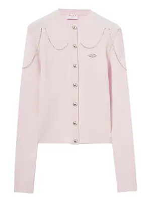Emilio Pucci Chain-embellished Cropped Cardigan - Pink