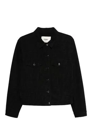Fendi Ff Denim Jacket - Black