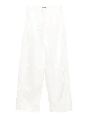JIL SANDER Satin Trousers - White