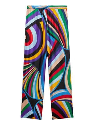 Emilio Pucci Iride-print Silk Trousers - Black