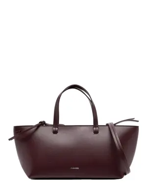 JIL SANDER Leather Logo Tote Bag - Neutrals