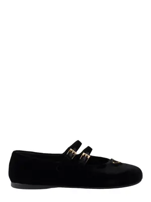 Prada Velvet Ballet Flats - Black
