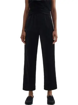 ME+EM Velour Slim Crop Trouser - Black