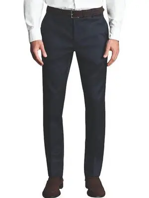 CHARLES TYRWHITT Slim Fit Smart Texture Trousers - Denim Blue