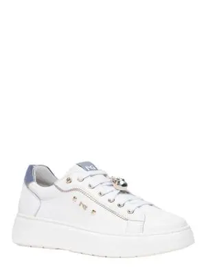 NEROGIARDINI Platform Sneakers - White/ Metallic Purple