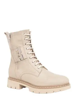 NEROGIARDINI Logo Strap Bootie - Beige/khaki
