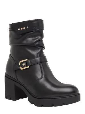 NEROGIARDINI Platform Moto Bootie - Black