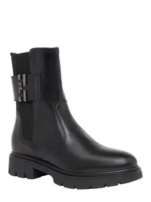 NEROGIARDINI Logo Strap Bootie - Black