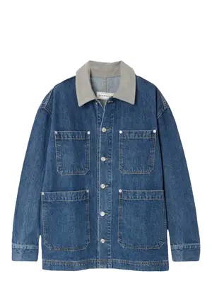 SLVRLAKE Cotton Corduroy-trimmed Denim Jacket