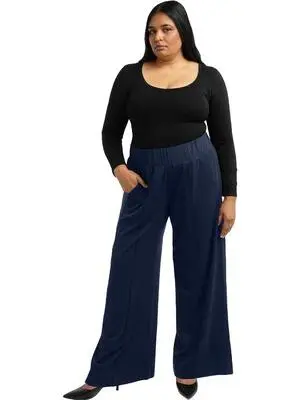 SEE ROSE GO SEE ROSE GO Multitasker Wide Leg Pant Oxford Navy