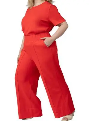 SEE ROSE GO Coolrose Luxe Wide Leg Pant - Poppy