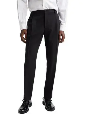 Dolce & Gabbana Classic Wool Blend Gabardine Tuxedo Pants - N0000 Nero