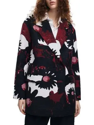 Desigual Daisy Jacquard Blazer - Red