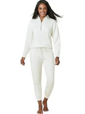 SOFTIES Athleisure Dreamtech 1/4 Zip Jogger Set - Almond