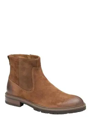Johnston & Murphy Barret Zip Boot - Brown Waxed Suede