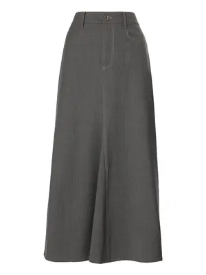 Brunello Cucinelli Wool-blend Midi Skirt - Grey